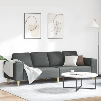 vidaXL vidaXL Ensemble de Canap&eacute;s Gris fonc&eacute; tissu