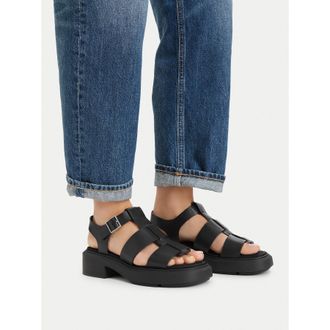 Calvin Klein Sandalen Calvin Klein Chunky Sandal Fisherm Lth HW0HW02904 Schwarz