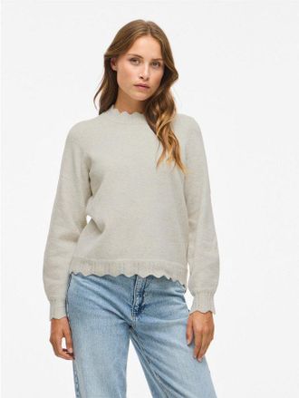 Vila Strickpullover VINIKOLINA O-NECK L/S KNIT TOP - NOOS