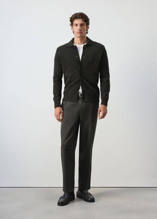 Mango Pantalon coupe relaxed 100% coton caf&eacute; - Homme - 38 - MANGO MAN