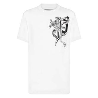 Philipp Plein Homme, Tops, Blanc, Taille: 3XL T-Chemises