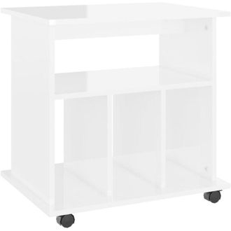 vidaXL Vidaxl - Rollschrank Hochglanz-Wei&szlig; 60x45x60 cm Holzwerkstoff