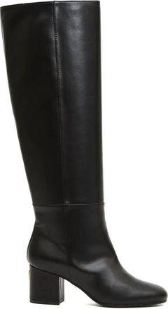 Via Roma 15 Stiefel - Knee-High Black Leather Boot With 70Mm Block Heel - Gr. 37,5 (EU) - in Schwarz - für Damen