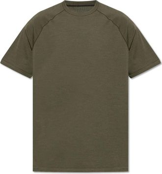 Yohji Yamamoto T-Shirt mit Logo-Patch - Grün