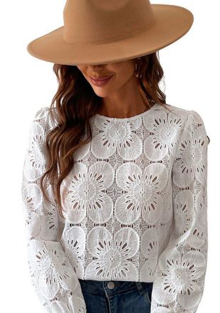 Cupshe Blusentop Romantisches Strick Top aus Spitze