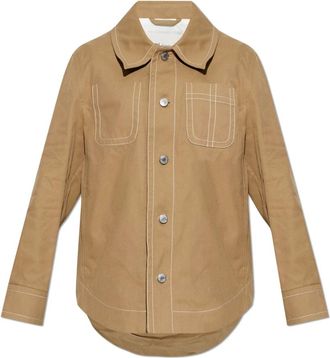 Ami Femme, Vestes, Brun, Taille: 38 FR Veste en jean avec poches