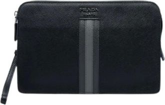 Prada Sac bandouli&egrave;re en cuir Saffiano Pre-owned - Femme - Pre-owned - Noir - Taille: ONE Size