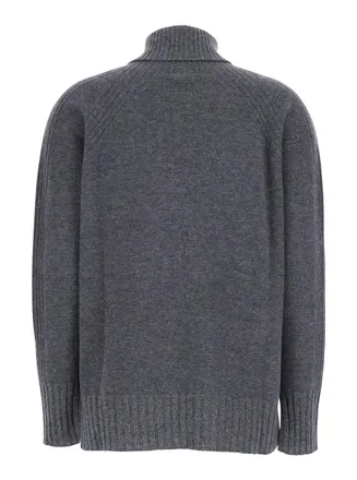 Twinset Womens Grey Turtleneck Wool Sweater Tops Top