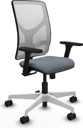 Piqueras y Crespo Arbeitsstuhl mit 3D-Armlehnen, h&ouml;henverstellbare Lendenwirbelst&uuml;tze, ausgestattet mit 3 Positionen und Schneideschaum, mit Rollen von 65 mm, Nylon, We