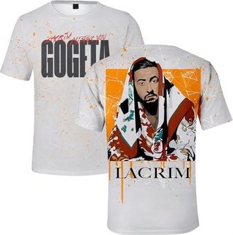 Generic Lacrim T-shirt col rond &agrave; manches courtes 3D pour homme et femme Impression d&eacute;contract&eacute;e Harajuku Tour Hip Hop Streetwear, Hl13010, XL