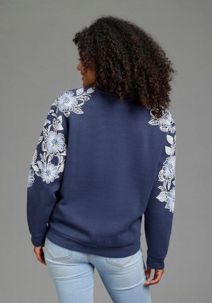 Laura Scott Sweatshirt mit floralem, plastischen Druck