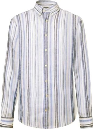 Hackett Chemise en lin &agrave; rayures multicolores - Homme - Chemises - Multicolore - Taille: M