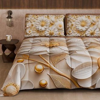 Petti Artigiani Italiani Petti Artigiani Italiani Winter-Steppdecke, Winter-Steppdecke, Steppdecke f&uuml;r franz&ouml;sisches Bett, beidseitig verwendbar, einfarbig und Digitaldruck mi