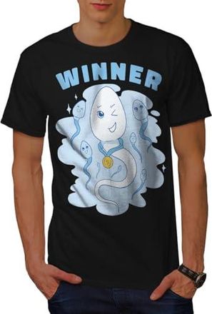 Generic Gagnant De La Médaille du Sperme Drôle Et Léger Tee Shirt Manches Courtes T-Shirts Col Rond T-Shirt De Sport pour Running Fitness Plage M