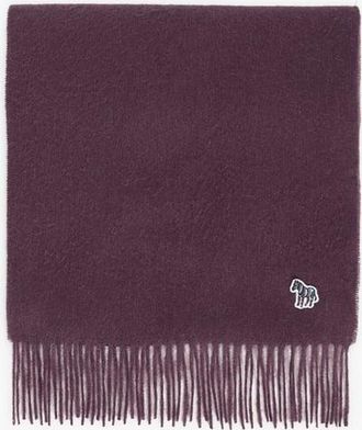 Paul Smith Schal aus Schurwolle mit Fransen in Rot