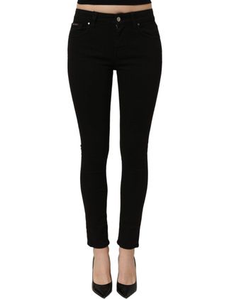 Dolce & Gabbana Womens Black Cotton Stretch Skinny Denim Jeans Elastane Clothing