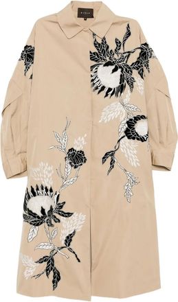 Biyan Mantel mit Blumen-Stickerei - Nude