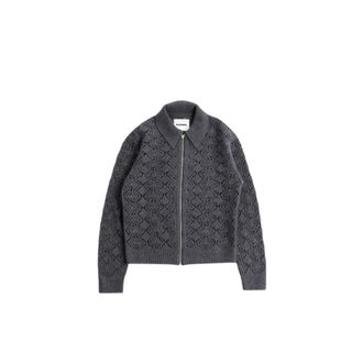 Jil Sander Homme, Pulls, Gris, Taille: L Gilet en Laine Gris à Fermeture Éclair