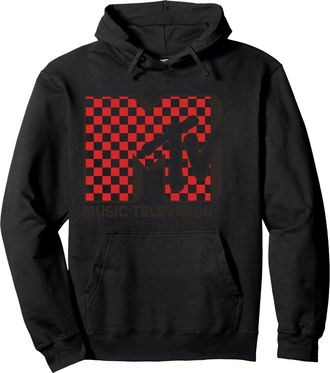 Giesswein Logo mit rotem Karomuster Pullover Hoodie