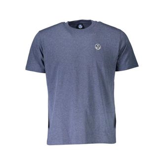 North Sails Klassisches Blaues Baumwoll-Logo-T-Shirt - - Tops - Herren - Blau - XL