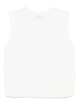 Vince haut en maille à col tunisien - Blanc