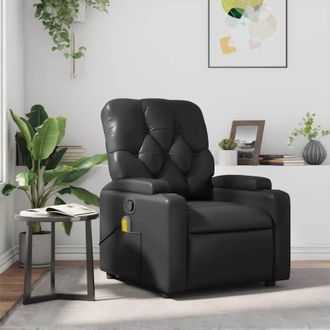 vidaXL Fauteuil de massage inclinable Noir Similicuir