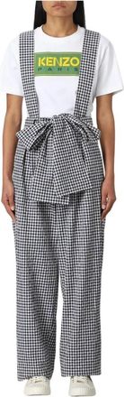 Kenzo Femme, Pantalons, Multicolore, Taille: 36 FR Pantalon large à carreaux vichy avec