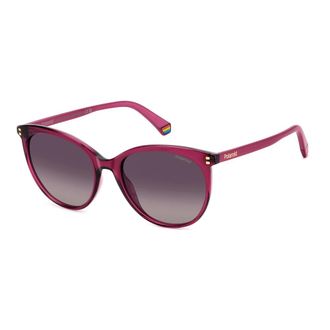 Polaroid Femme, Accessoires, Violet, Taille: 55 MM Lunettes de soleil Cyclamen Burgundy Shaded