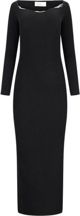 Giuseppe Di Morabito Femme, Robes, Noir, Taille: 36 FR Abito a coste sottili