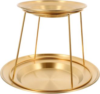 Cabilock 1 St&uuml;ck 2 Tier Meeresfr&uuml;chte Turm Edelstahl St&auml;nder Meeresfr&uuml;chte Serviertablett Racks Austernplatte St&auml;nder F&uuml;r Buffet Party Und Veranstaltungen 17 C