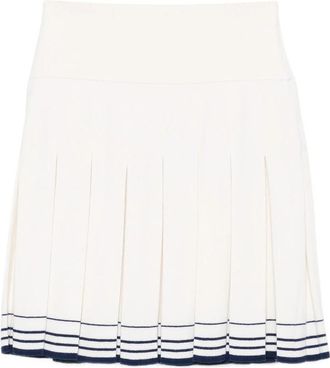 Shushu/Tong Pleated Striped-trim Mini Skirt