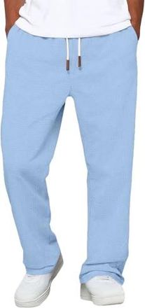 Generic Pantalon de jogging d&eacute;contract&eacute; et tendance pour homme avec taille &eacute;lastique pour les sorties quotidiennes Coupe d&eacute;contract&eacute;e Pantalon souple, bleu ci