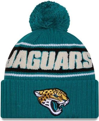 New Era Jacksonville Jaguars NFL 2024 Sideline Sport Knit Blau Bommelmütze - One-Size
