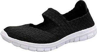 ICEGREY Mary Jane Chaussures tissées Basket Femme Sandales de Marche Noir 41 EU