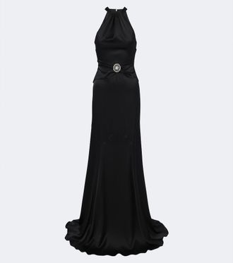 DAVID KOMA Verzierte Robe aus Satin