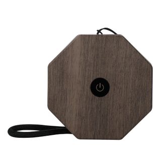 gingko Mini Hexagon Twist Lampe - Walnuss Drift Finish - Moderne Holz LED Schreibtisch & Nachttischlampe Einstellbar Warmwei&szlig; Licht Skulpturale Ambiente Bele