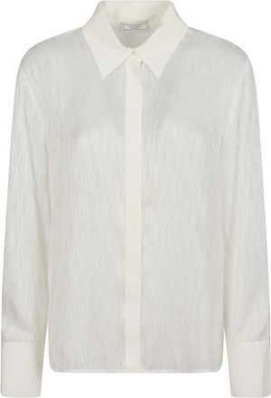 PESERICO Femme, Blouses et Chemises, Blanc, Taille: 40 FR Chemise Jacquard Fil Coup&eacute;