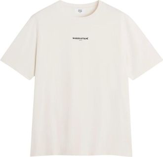Maison Kitsun&eacute; Homme, Tops, Beige, Taille: M Paris Comfort Tee