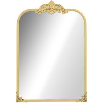 HOMCOM Homcom - Wandspiegel 60 x 87cm Spiegel mit Rahmen aus Metall Dekorativer H&auml;ngespiegel Badezimmerspiegel f&uuml;r Schlafzimmer Badezimmer Wohnzimmer Gold