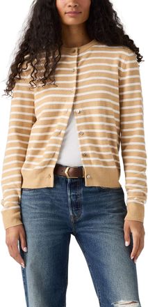 Levi's Damen Superweicher Cardigan mit Rundhalsausschnitt Paris Stripe Curds Whey Triblend Neutral M
