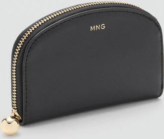 Mango Portefeuille moyen avec mini perles noir - Femme - Taille unique - MANGO