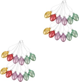 TOPBATHY 2 S&auml;tze Glas-Ei-anh&auml;nger Easter Egg Decoration Ostern Ostergeschenke Osterbaumschmuck DIY Osterpr&auml;sente H&auml;ngende Verzierung Der Osterszene Osterei-ver