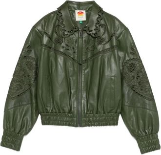 Farm Rio Farm Rio, Femme, Vestes, Vert, Taille: 38 FR Richelieu Heart Leather Jacket
