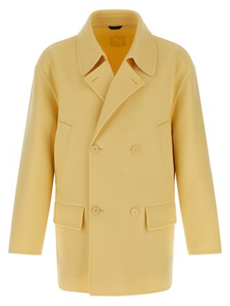 Fendi Mens Bicolor Virgin Wool Coat Clothing