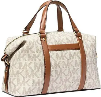 Michael Kors Womens Satchel Bag Vanilla-Luggage 89.coated Canvas - Satchel-Bags Vanilla/luggage