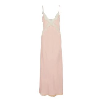 Forte_Forte Femme, V&ecirc;tements de nuit et de d&eacute;tente, Rose, Taille: 36 FR Longue robe chic avec dentelle