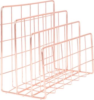 FOMIYES Mehrzweck Posthalterst&auml;nder Klein Metall Rosegold Brief Und Zeitschriftenst&auml;nder Hohles Design Schreibtisch Organizer B&uuml;ro Zuhause