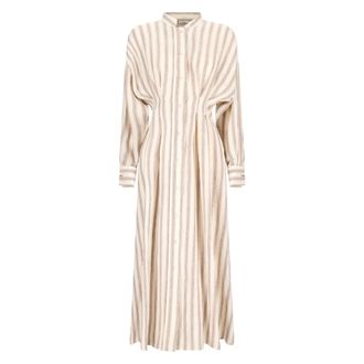 Max Mara Gestreiftes Leinenkleid - - Dresses - Damen - Mehrfarbig - 2XS