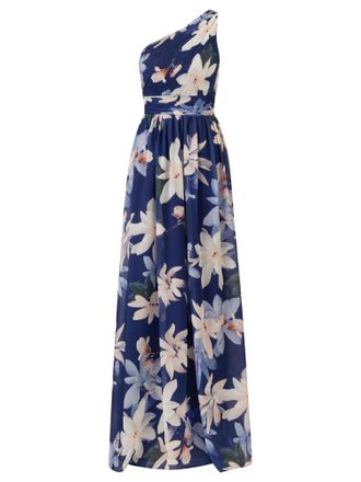 Apart Fashion Apart Abendkleid aus hochwertigem Polyester Material mit Rückenausschnitt, Navy-Multicolor, 40