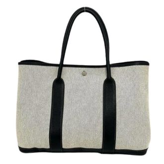 Herm&egrave;s Sac cabas Pre-owned Garden Party PM en toile et cuir de veau - Femme - Pre-owned - Multicolore - Taille: ONE Size